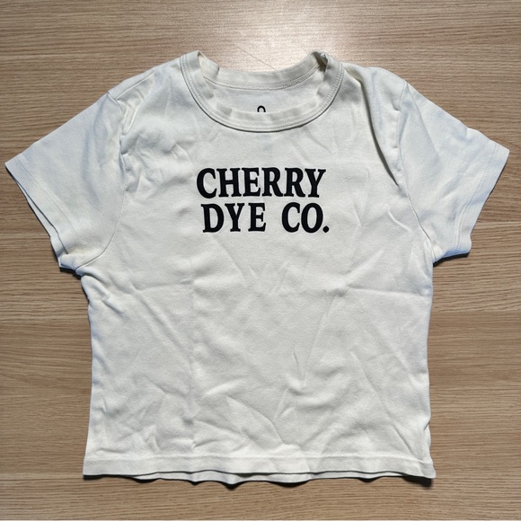 Cherry LA | Tops | Rare Cherry La Crop Top In Vintage Whiteblack | Poshmark